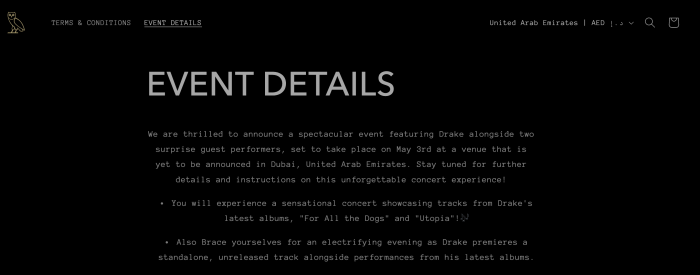 A Fake Website Claims That Drake Will Perform In Dubai On May 3