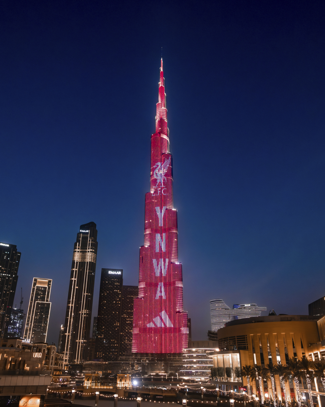 The Burj Khalifa Lit Up For Liverpool FC x ‌‌adidas Comeback 25/26 ...