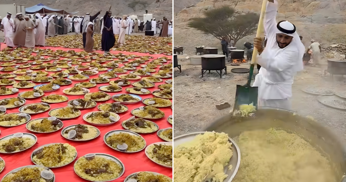 A Viral Video Shows Over 1,000 Trays At An Al Shehhi Tribe Wedding